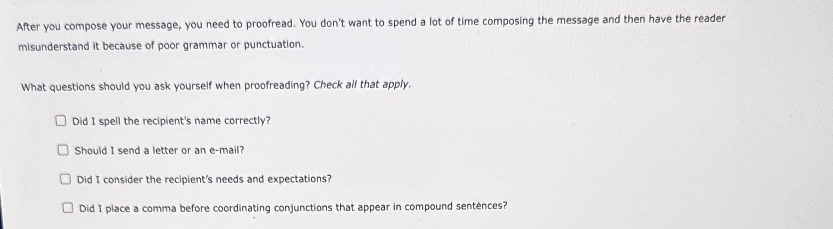 Solved After you compose your message, you need to | Chegg.com