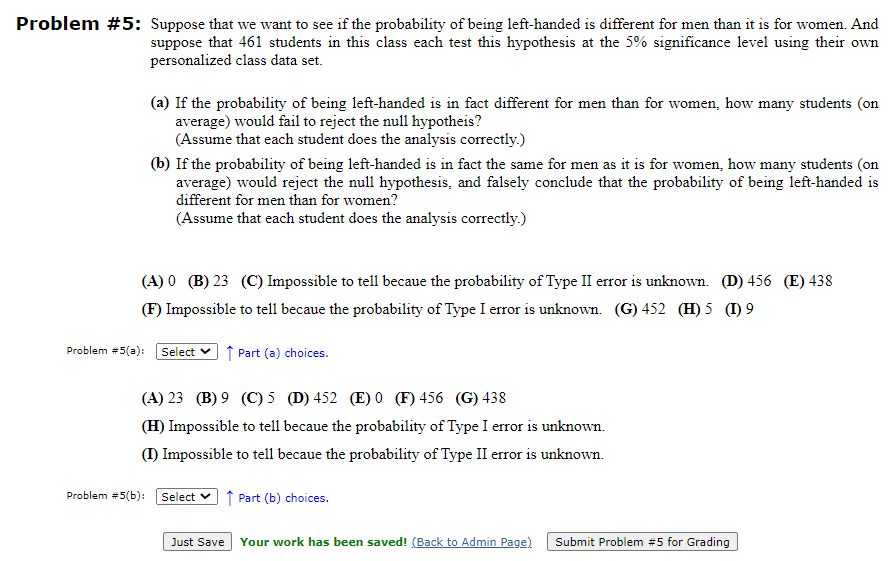 Solved Problem #5: Suppose that we want to see if the | Chegg.com