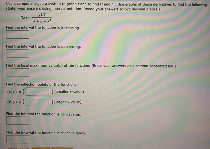 Solved Use a computer algebra system to graph fand to find | Chegg.com