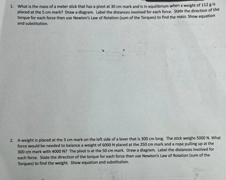 Solved What is the mass of a meter stick that has a pivot at | Chegg.com