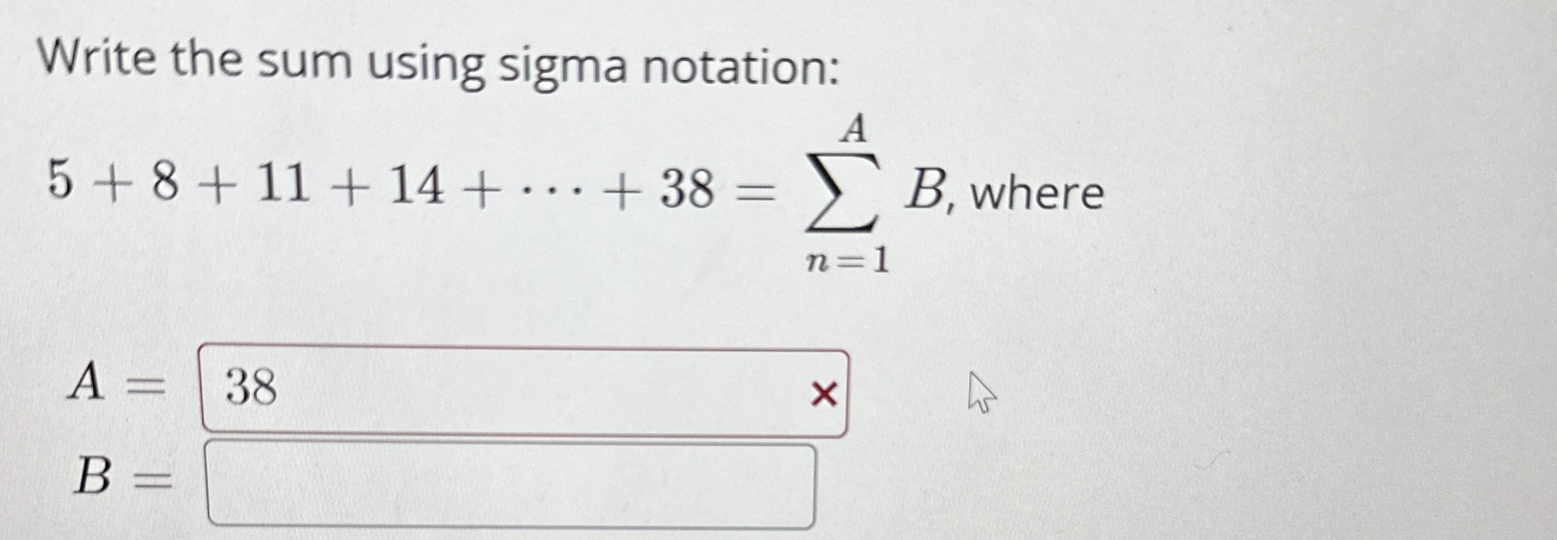 Solved Write the sum using sigma notation: | Chegg.com