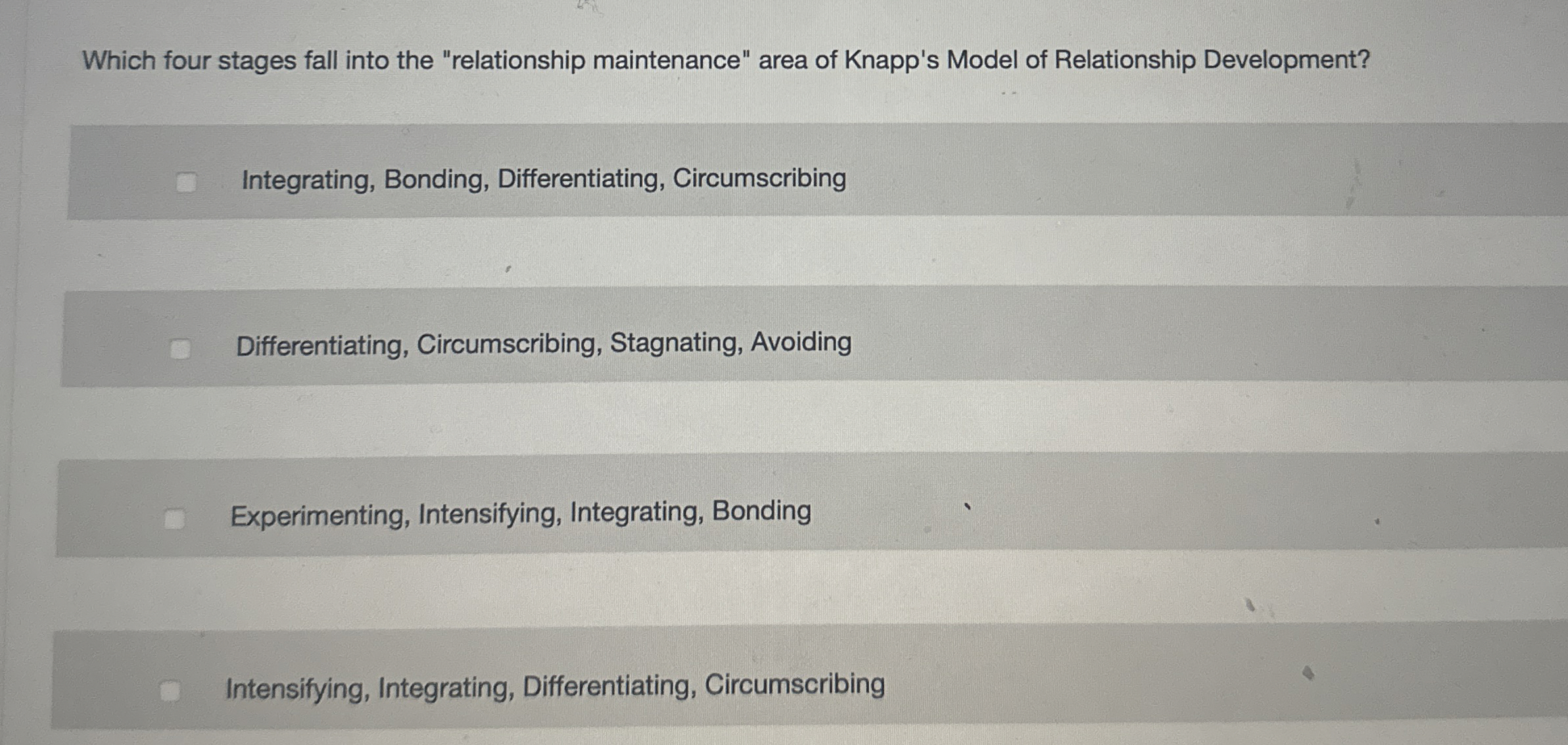 Solved Which four stages fall into the "relationship | Chegg.com