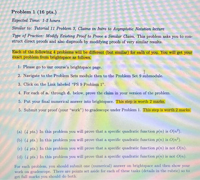 Problem 1 (16 pts.) Expected Time: 1-2 hours. Similar | Chegg.com