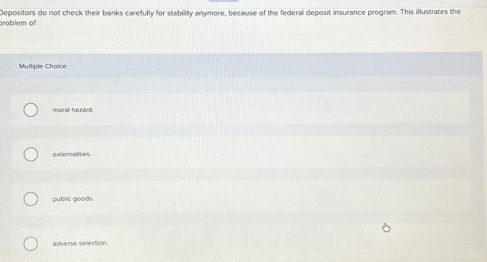 Solved Depositors do not check their banks carefully for | Chegg.com Solved Depositors do not check their banks carefully for | Chegg.com
