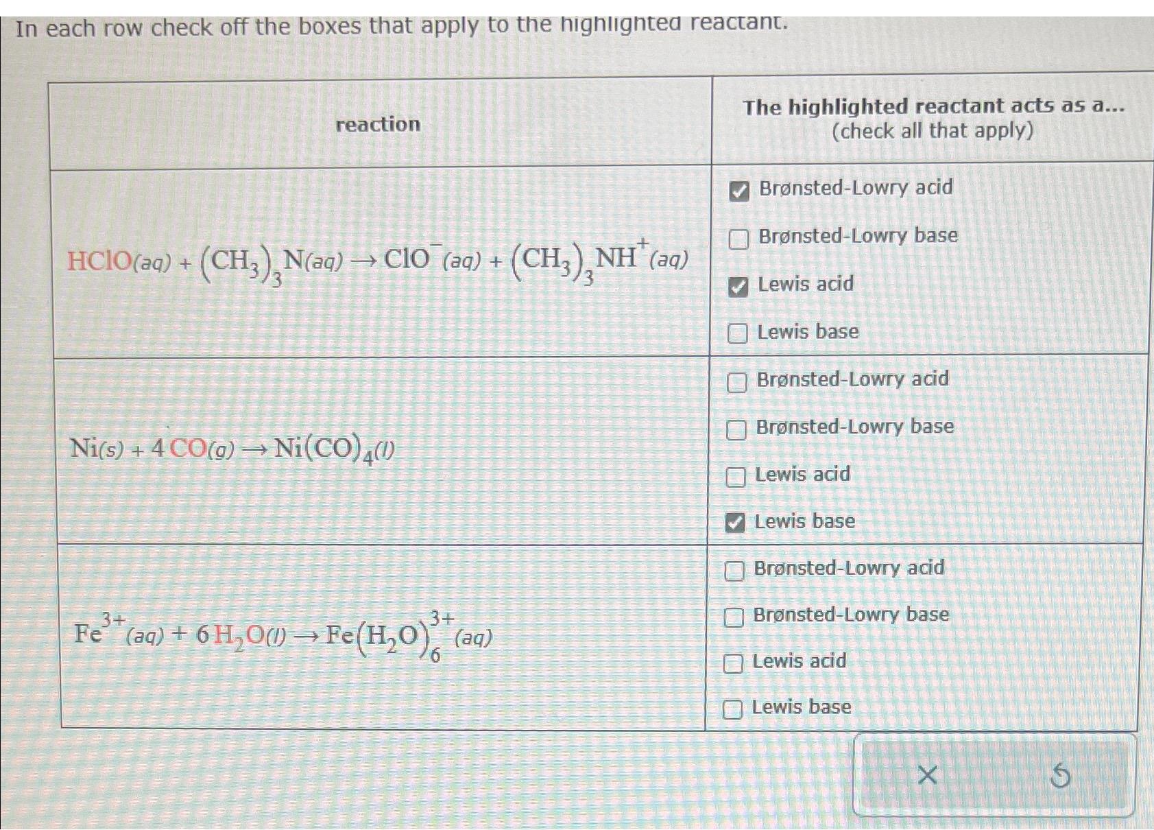 Solved In each row check off the boxes that apply to the | Chegg.com
