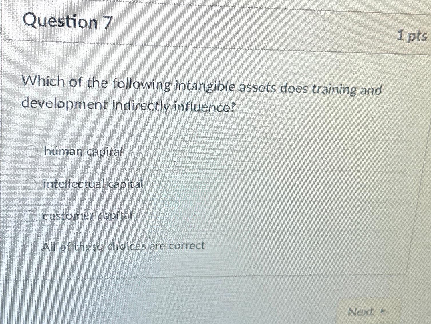Solved Question 71 ﻿ptsWhich of the following intangible | Chegg.com