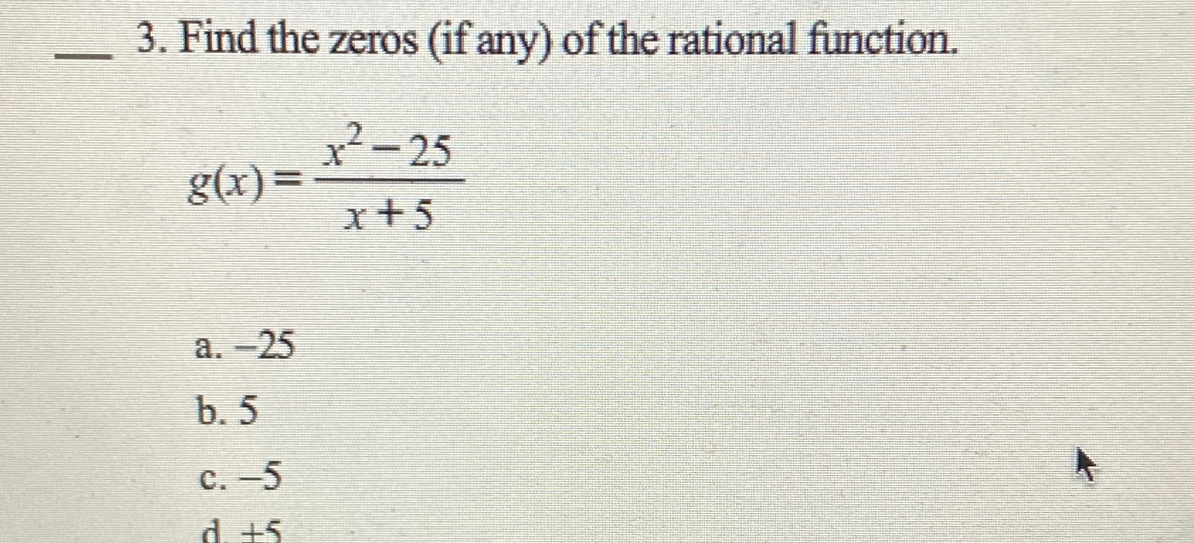 Solved Find the zeros (if any) ﻿of the rational | Chegg.com