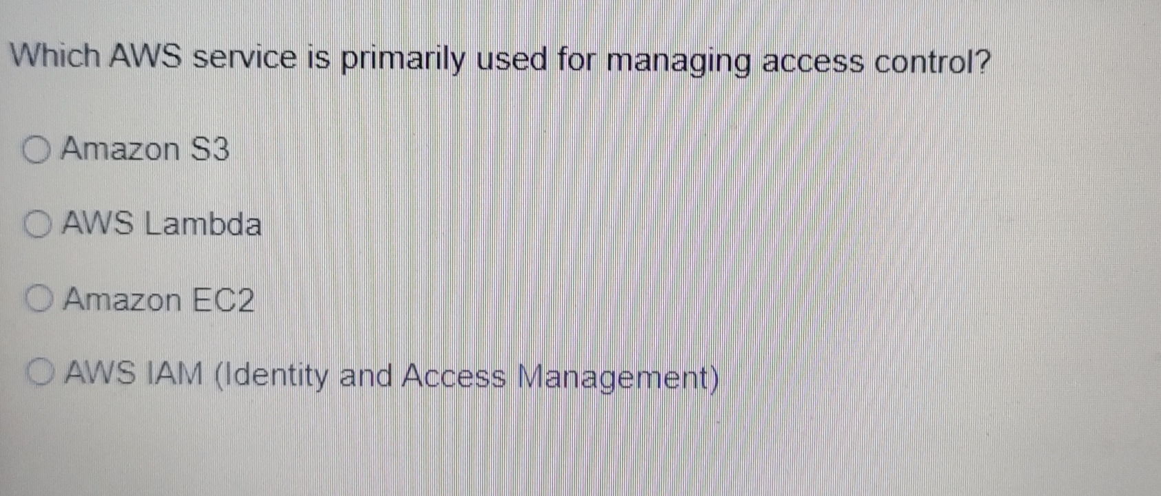 Solved Which AWS service is primarily used for managing | Chegg.com