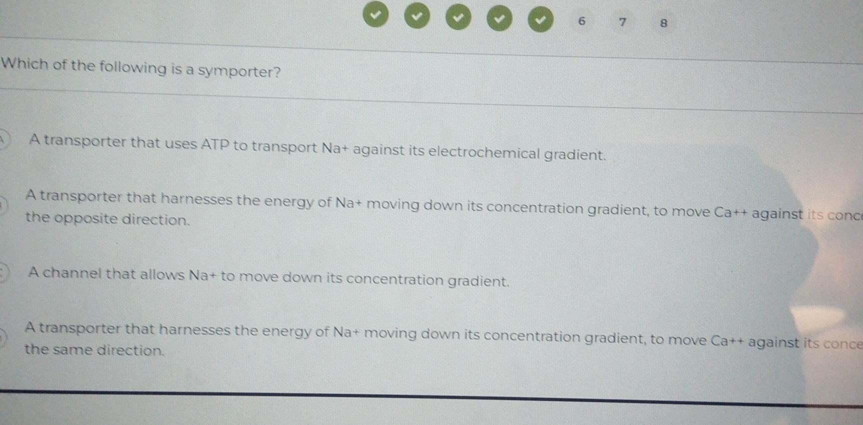 Solved Which of the following is a symporter?A transporter | Chegg.com