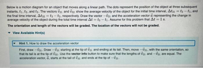 Solved Below is a motion diagram for an object that moves | Chegg.com