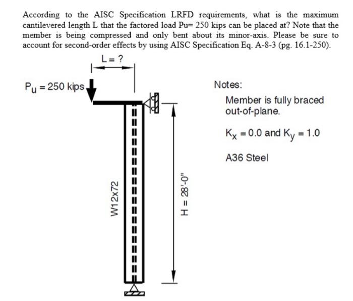 Solved According to the AISC Specification LRFD | Chegg.com