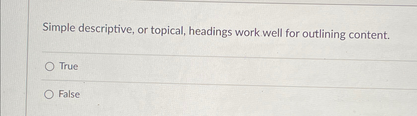 Solved Simple descriptive, or topical, headings work well | Chegg.com