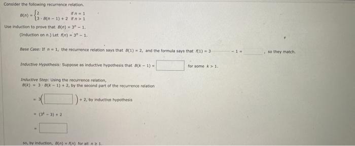 Solved Consider the following recurrence relation. | Chegg.com