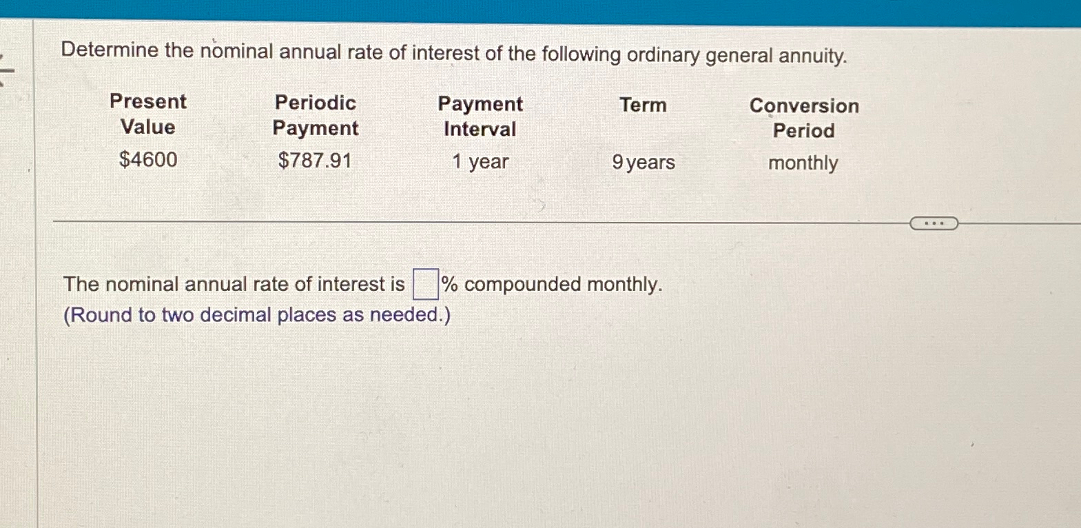 Solved Determine the nominal annual rate of interest of the | Chegg.com