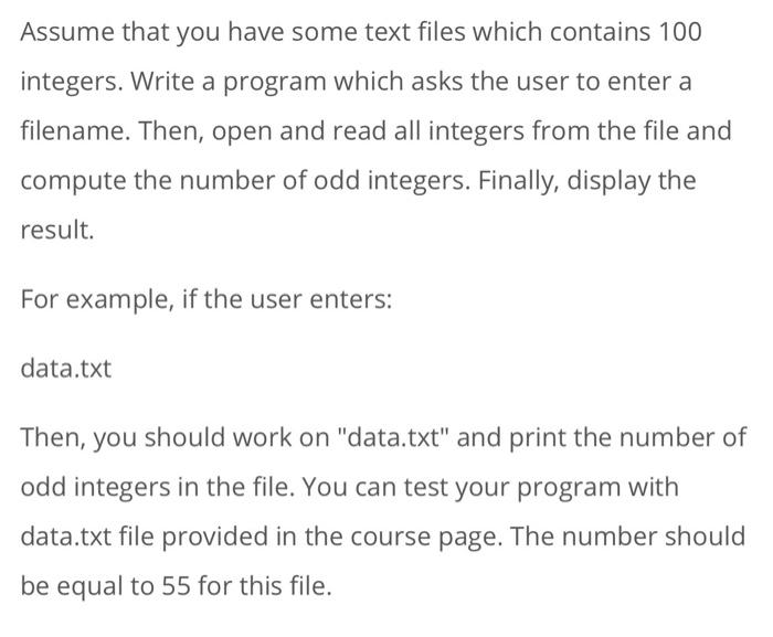 Solved Assume that you have some text files which contains | Chegg.com