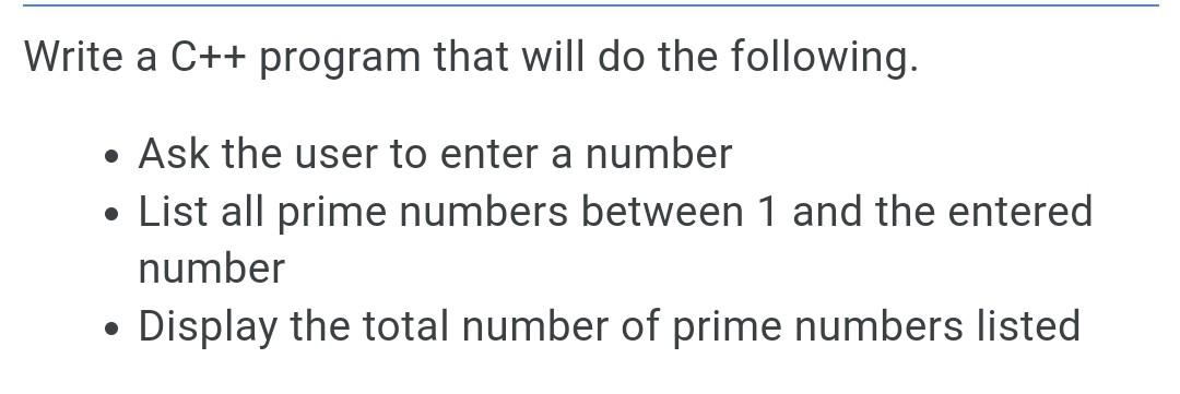 Solved Write a C++ program that will do the following. . Ask | Chegg.com