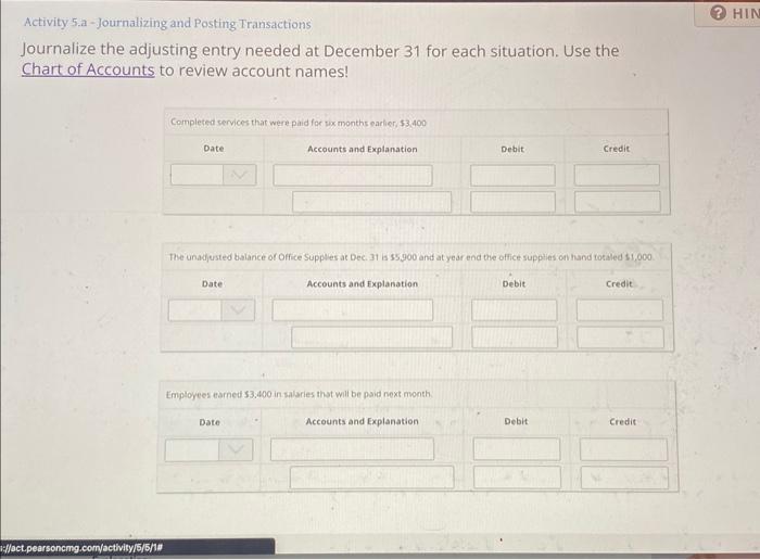 Solved Activity 5.a- Journalizing and Posting Transactions | Chegg.com