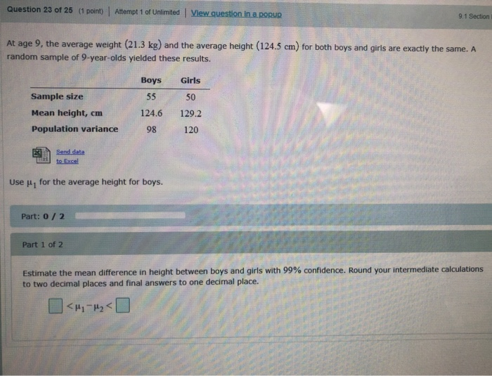 Solved Question 23 of 25 (1 point) Attempt 1 of Unlimited | Chegg.com