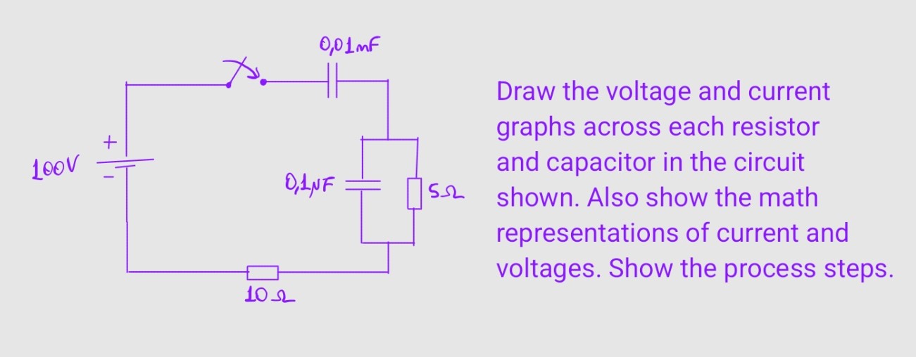 Solved Draw the voltage and current graphs across each | Chegg.com