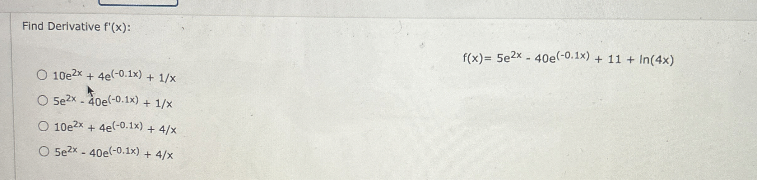 Solved Find Derivative f'(x) | Chegg.com