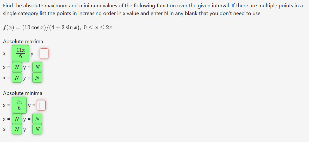 Solved Find the absolute maximum and minimum values of the | Chegg.com