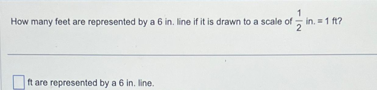 Solved How many feet are represented by a 6 ﻿in. ﻿line if it | Chegg.com