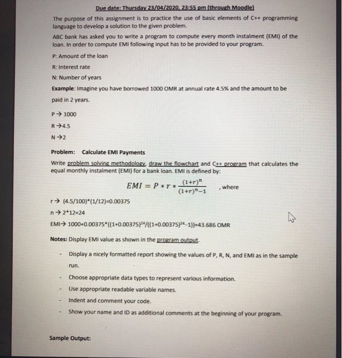 Solved Due date: Thursday 23/04/2020, 23:55 pm (through | Chegg.com