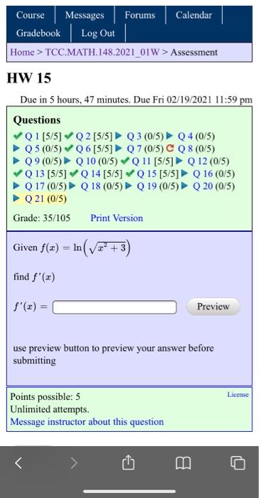 Solved Course Messages Forums Calendar Gradebook Log Out | Chegg.com