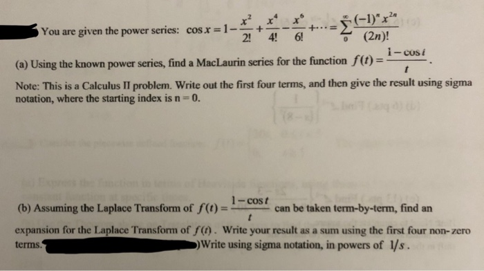 Solved 1)" x" 12 3 You are given the power series: cos x=!-- | Chegg.com