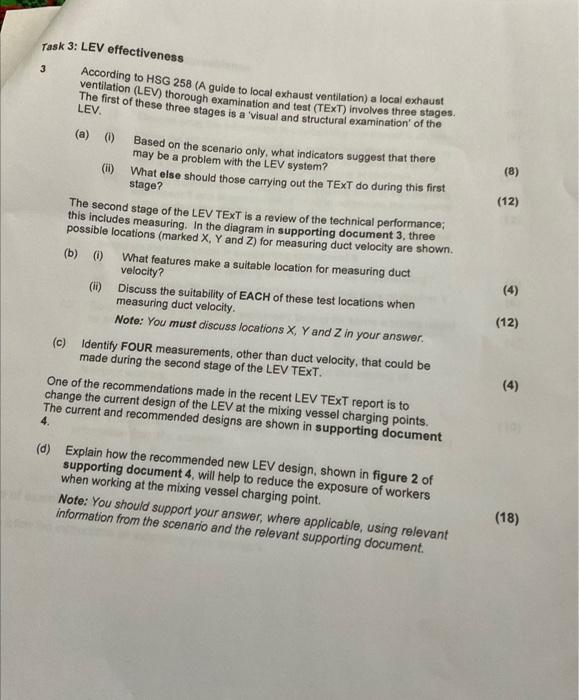 Solved Task 3: LEV effectiveness 3 According to HSG 258 (A | Chegg.com