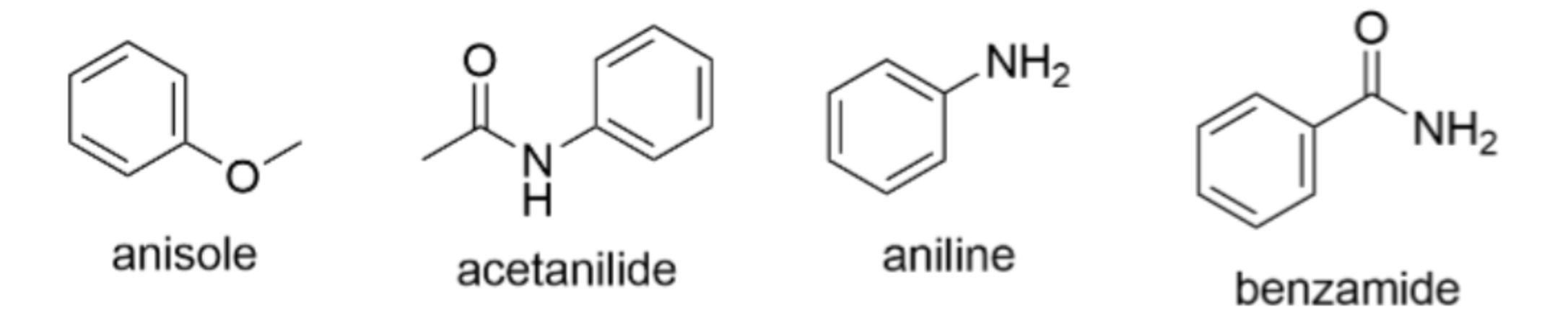 anisole acetanilide aniline penzamıae Write out the | Chegg.com