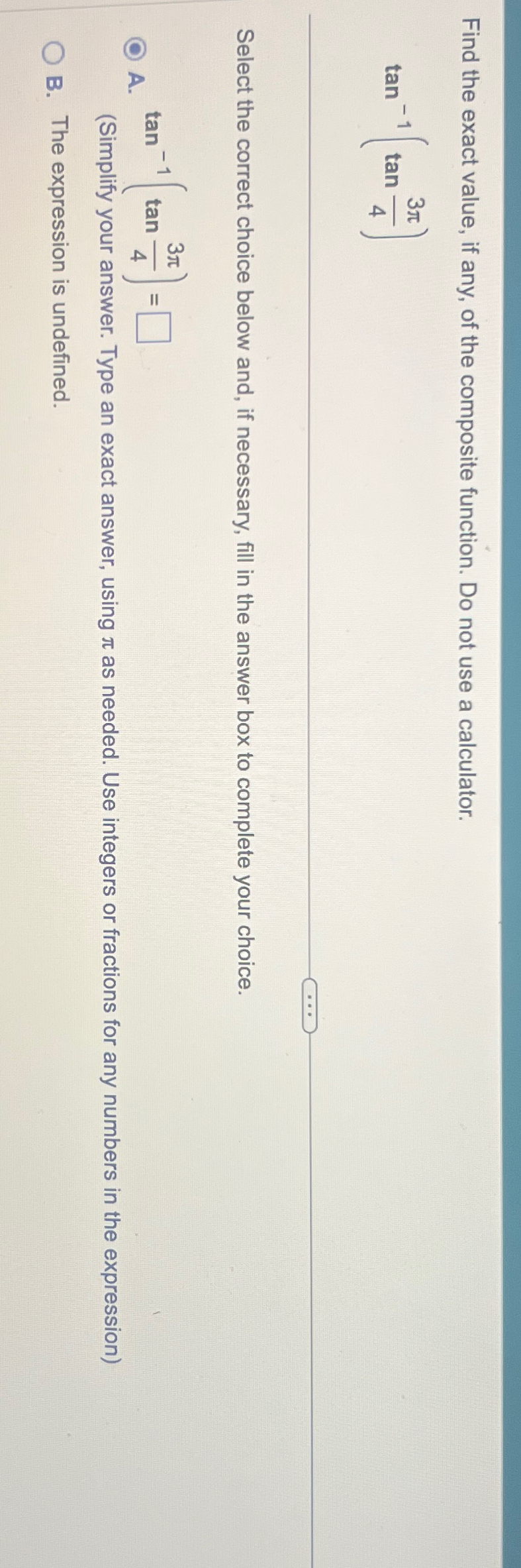 Solved Find the exact value, if any, of the composite | Chegg.com
