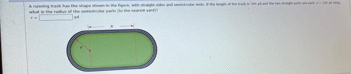Solved A running track has the shape shown in the figure, | Chegg.com