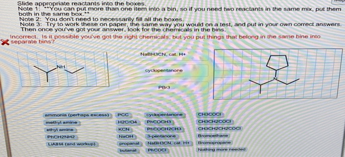 Solved Slide appropriate reactants into the boxes. Note 1: | Chegg.com