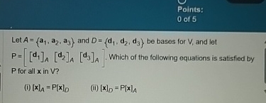 Solved Puntos: 0 ﻿de 5 ﻿DejaA={a1,a2,a3} ﻿yD={d1,d2,d3} ﻿ser | Chegg.com
