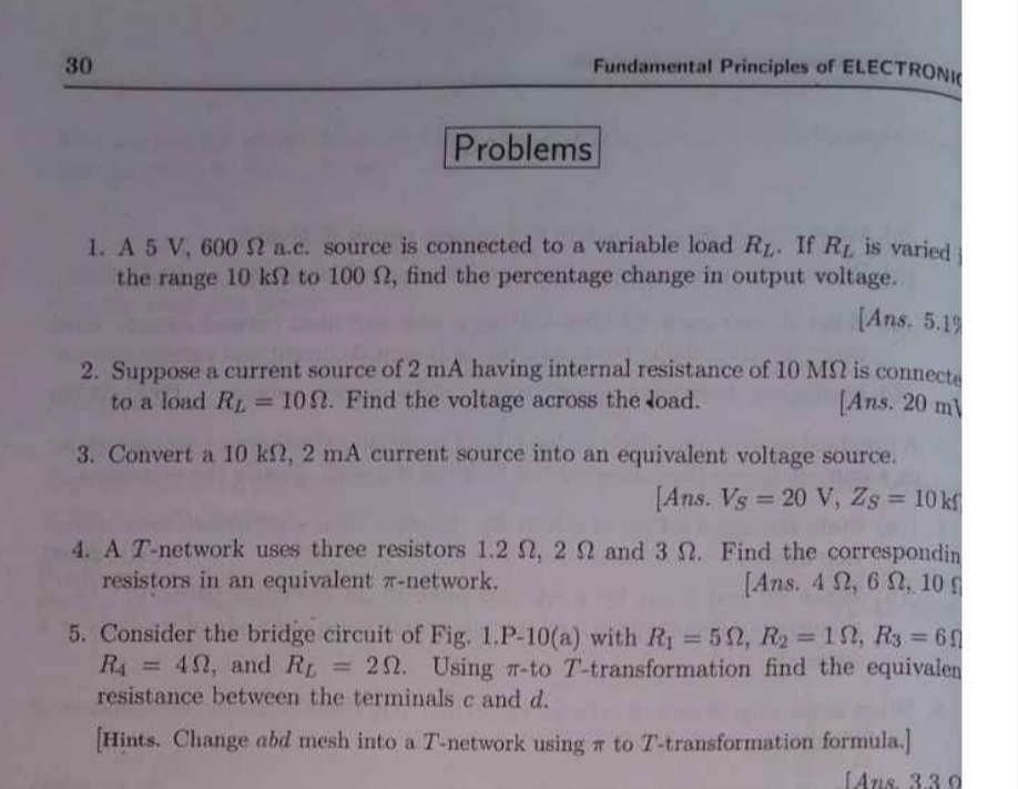 Solved 30Fundamental Principles of EL.ECTRONIProblemsA | Chegg.com