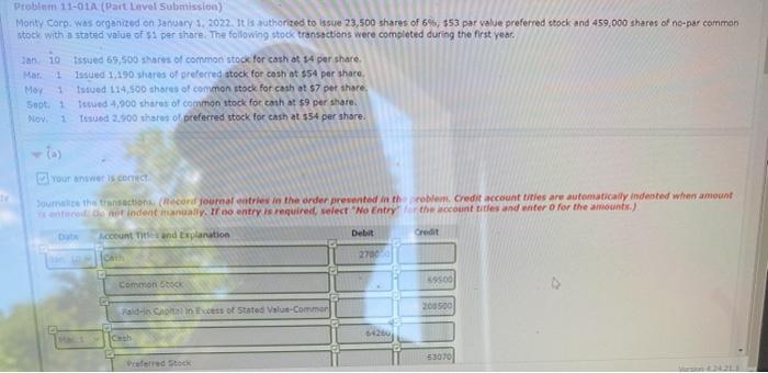 Solved Problem 11-01 (Part Level Submission) Monty Corp. was | Chegg.com