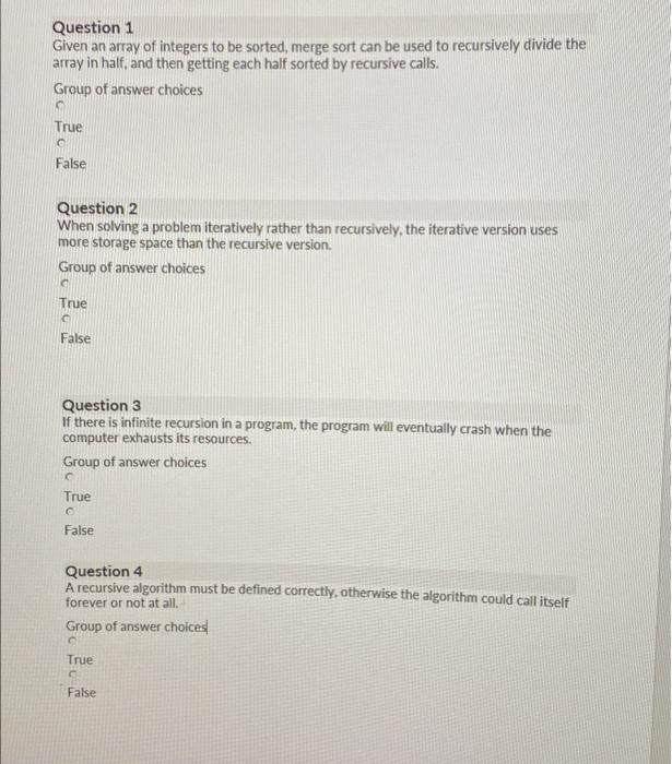 Solved Question 1 Given an array of integers to be sorted, | Chegg.com