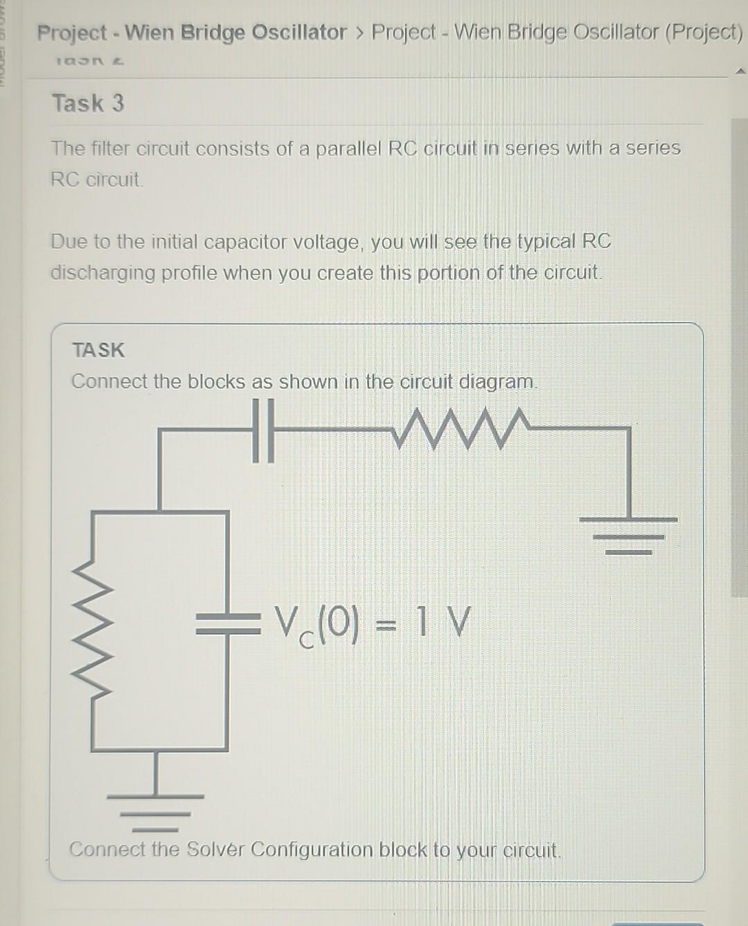 Project - Wien Bridge Oscillator > Project - Wien | Chegg.com