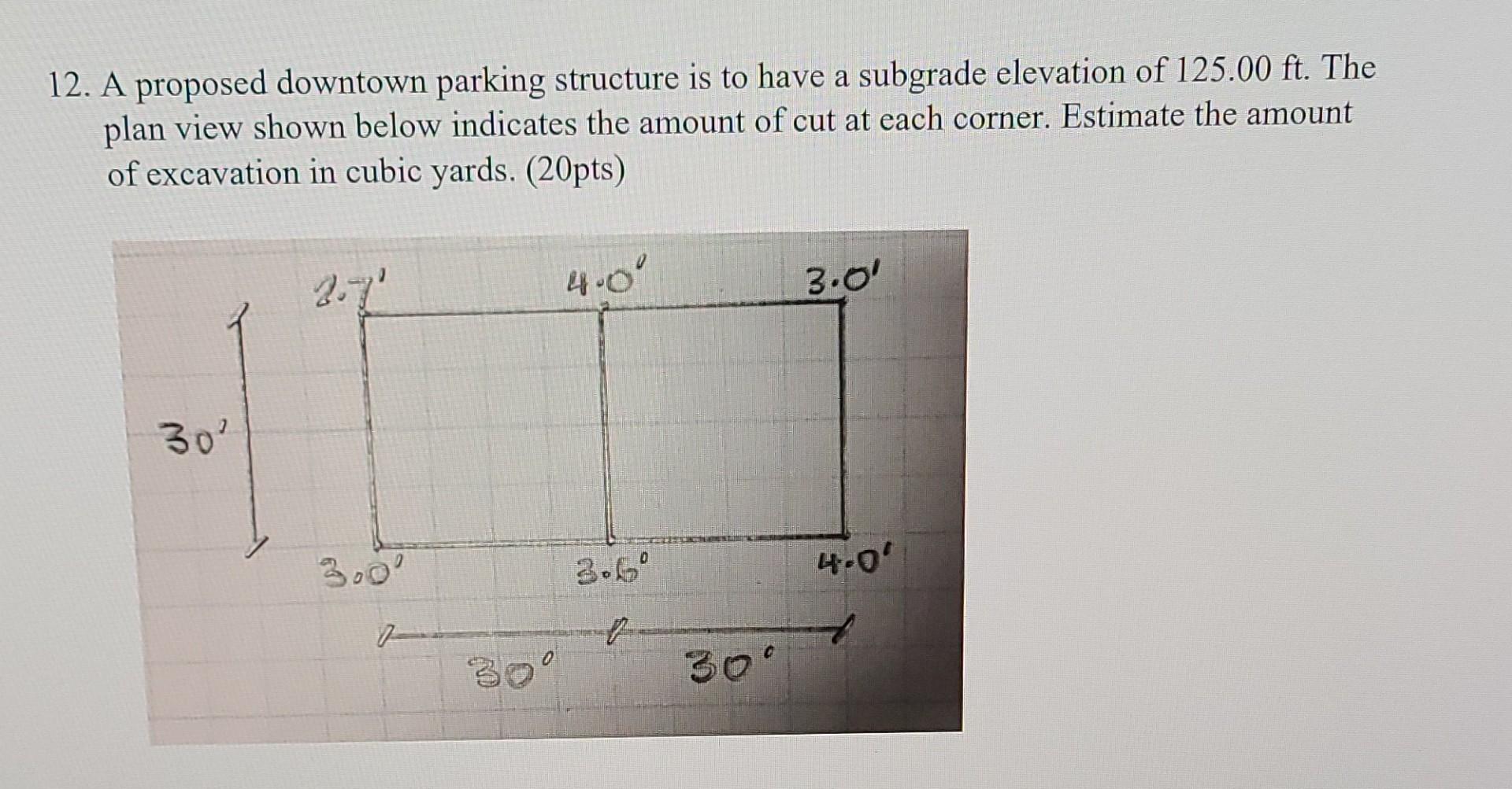 Solved 12. A proposed downtown parking structure is to have | Chegg.com