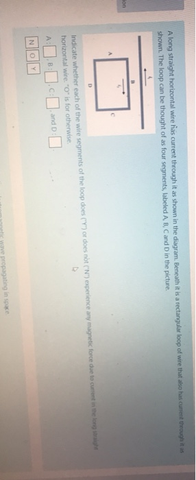 Solved A long straight horizontal wire has current through | Chegg.com