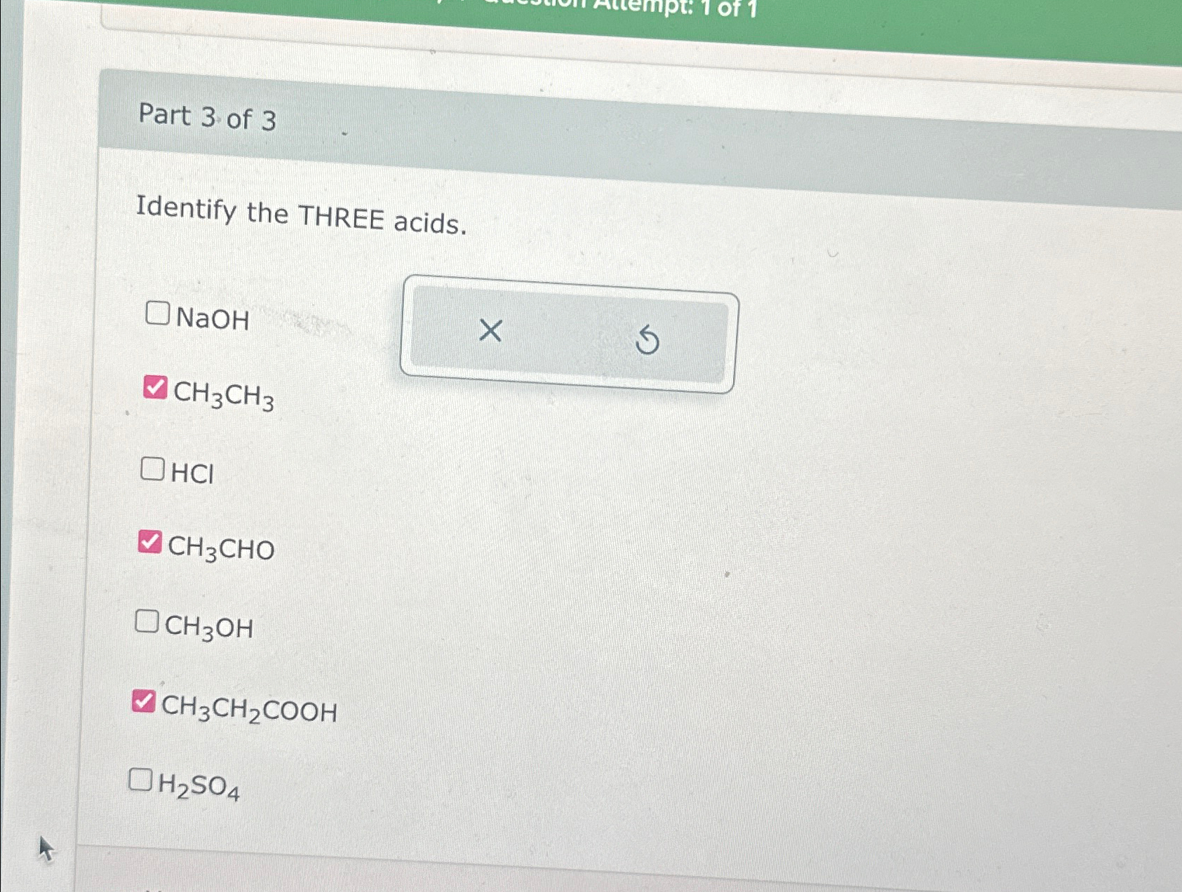 Solved Part 3 ﻿of 3Identify the THREE | Chegg.com
