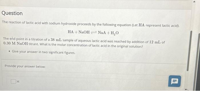 Solved The reaction of lactic acid with sodium hydroxide | Chegg.com