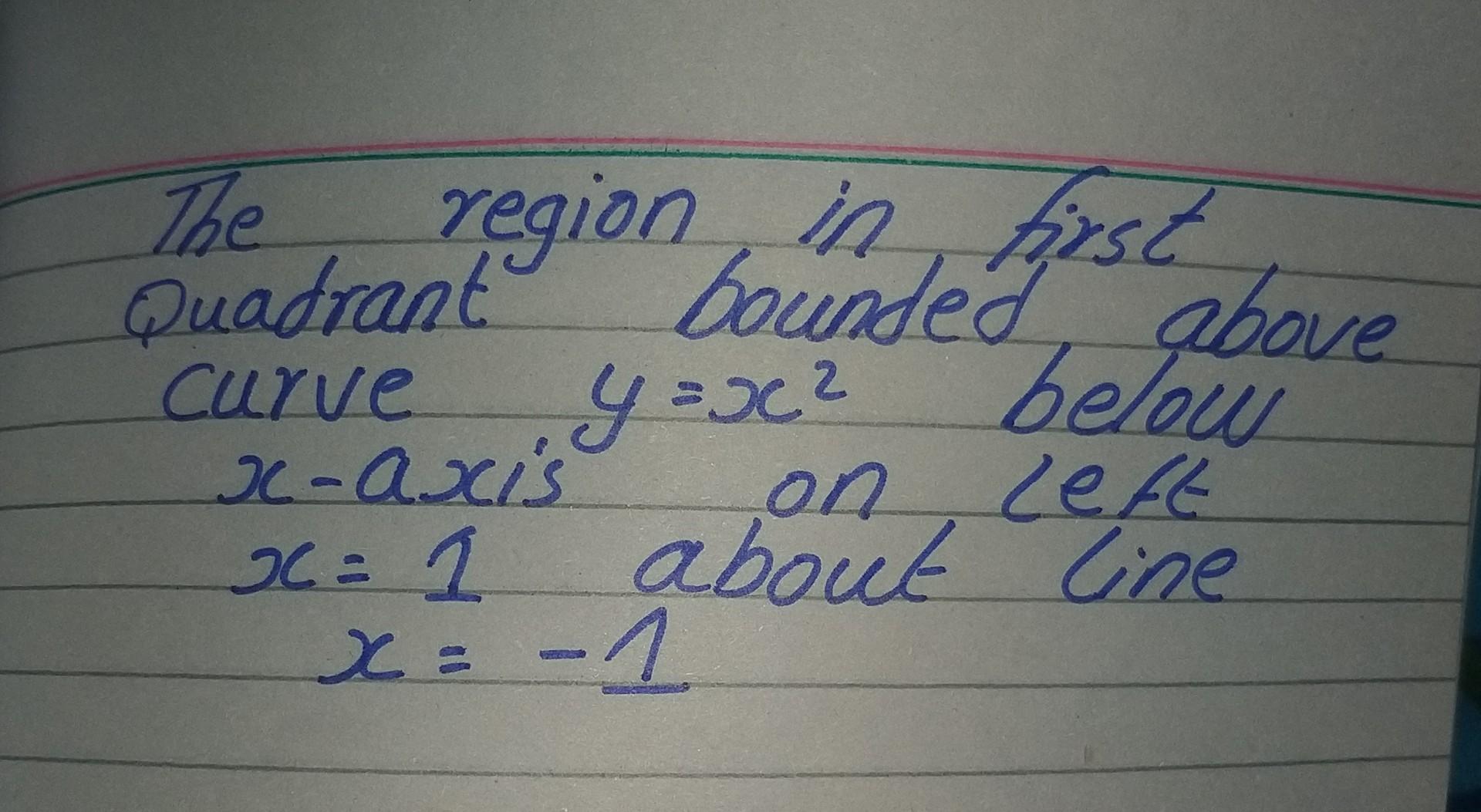 Solved The region in first Quadrant bounded above curve y=x2 | Chegg.com