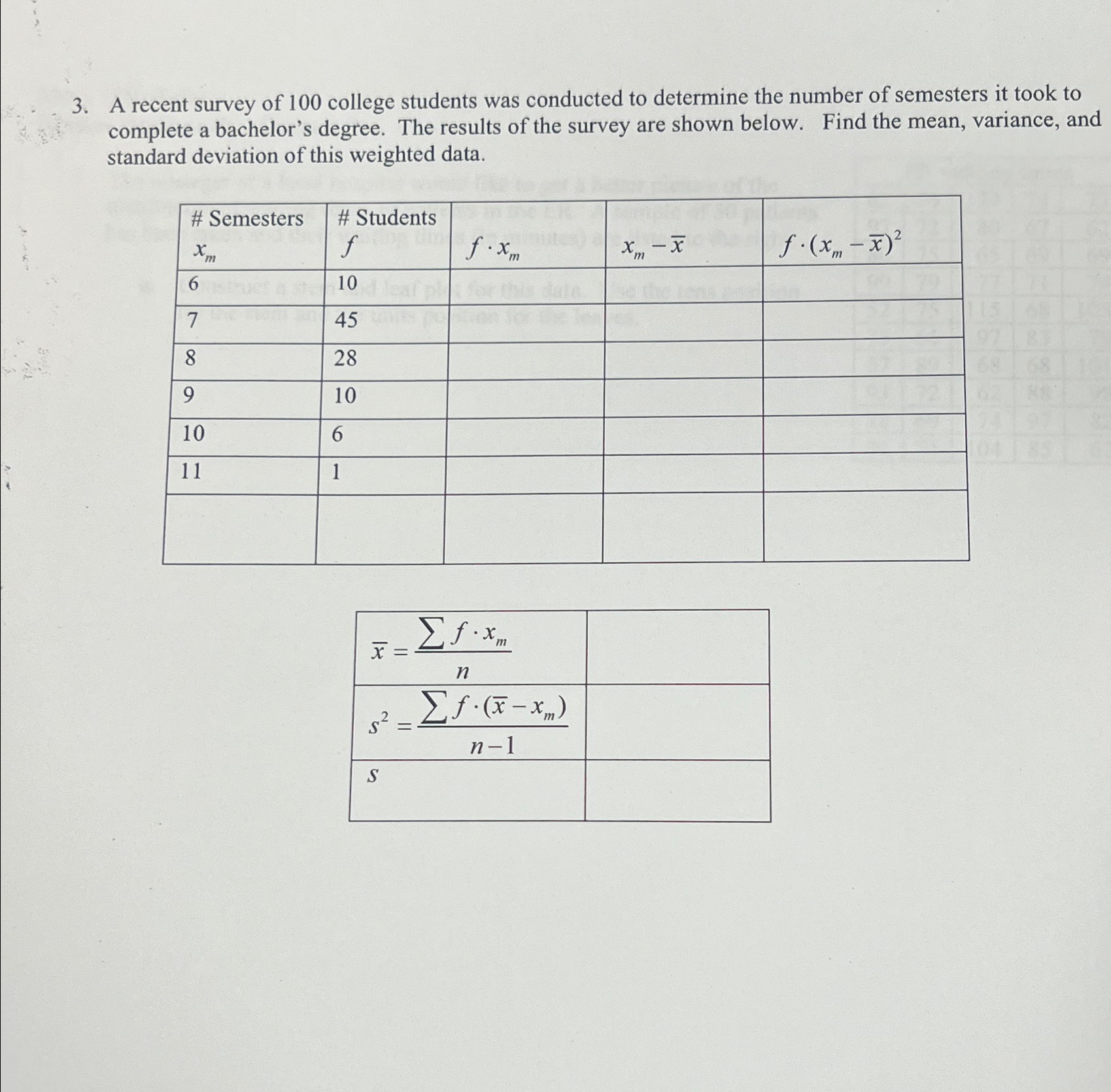 Solved A recent survey of 100 ﻿college students was | Chegg.com