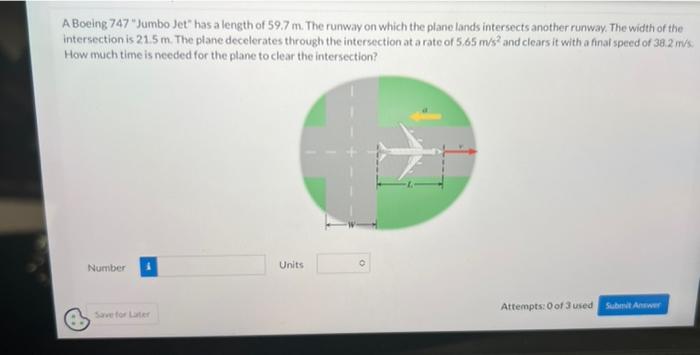 Solved A Boeing 747 "Jumbo Jet" has a length of 59.7 m. The | Chegg.com