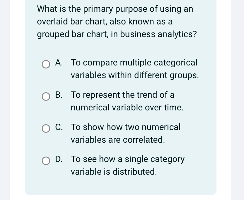 Solved What is the primary purpose of using an overlaid bar | Chegg.com
