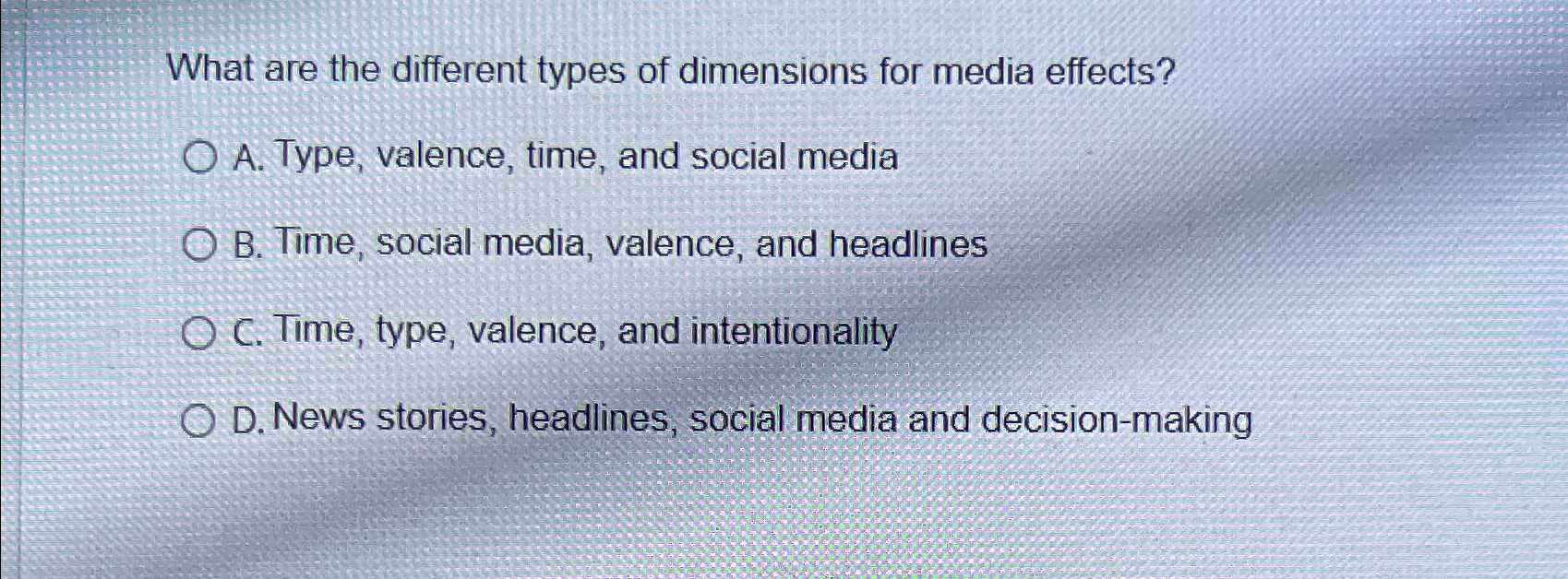 Solved What are the different types of dimensions for media | Chegg.com