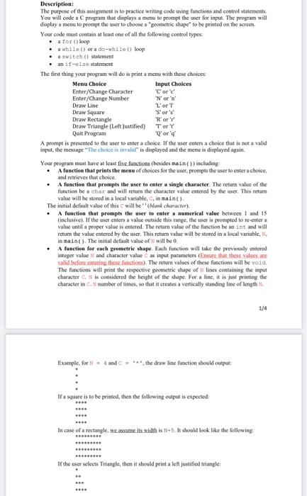 Solved Description: The purpose of this assignment is to | Chegg.com