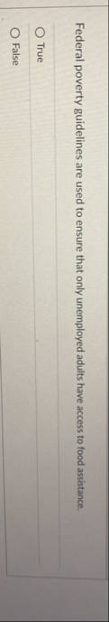 Solved Federal poverty guidelines are used to ensure that | Chegg.com